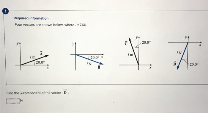 Solved Required information Four vectors are shown below, | Chegg.com