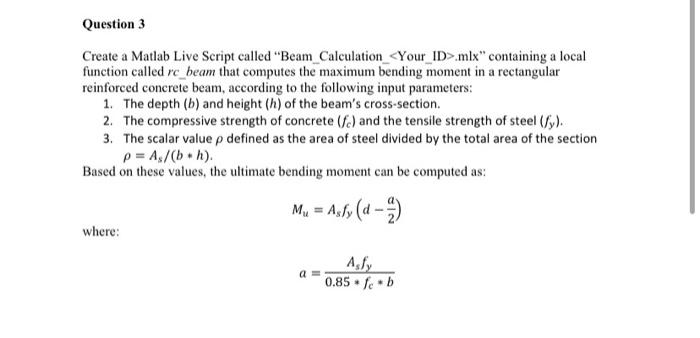Solved Create a Matlab Live Script called | Chegg.com