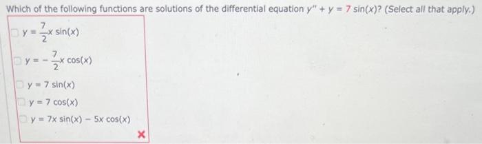 Solved Which of the following functions are solutions of the | Chegg.com