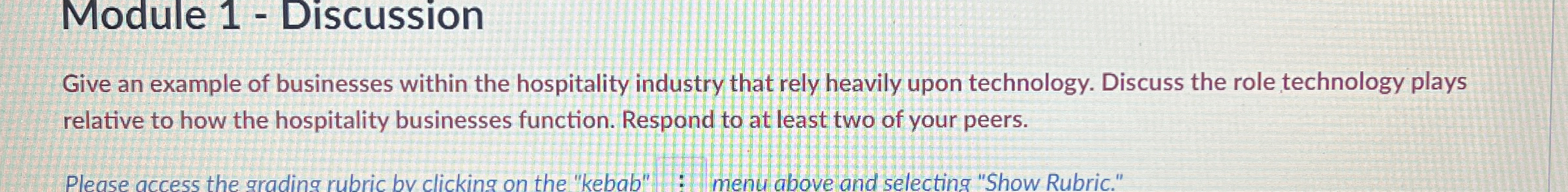 Solved Module 1 - ﻿DiscussionGive an example of businesses | Chegg.com