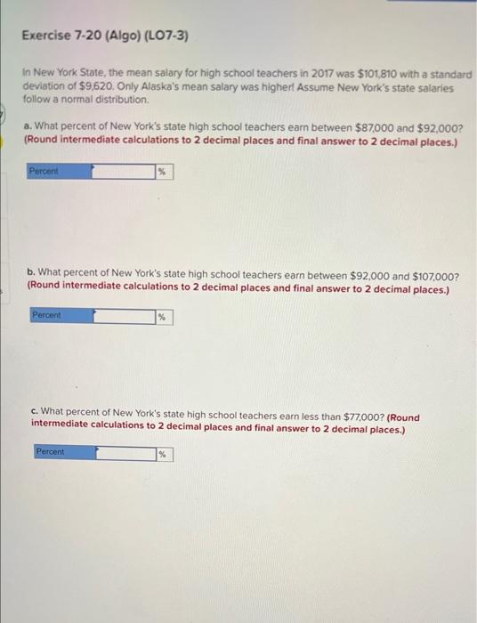 Solved Exercise 7-20 (Algo) (LO7-3) In New York State, the | Chegg.com