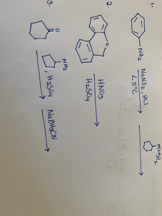 Solved N(CH3)2 - NH₂ NaNO2, HCl 25°C Money HNO3 H2SO4 NH2 | Chegg.com