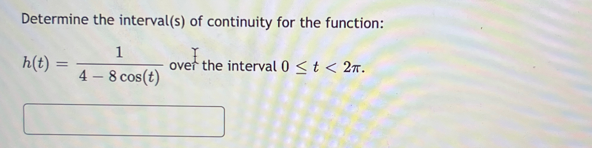 Solved Determine the interval(s) ﻿of continuity for the | Chegg.com