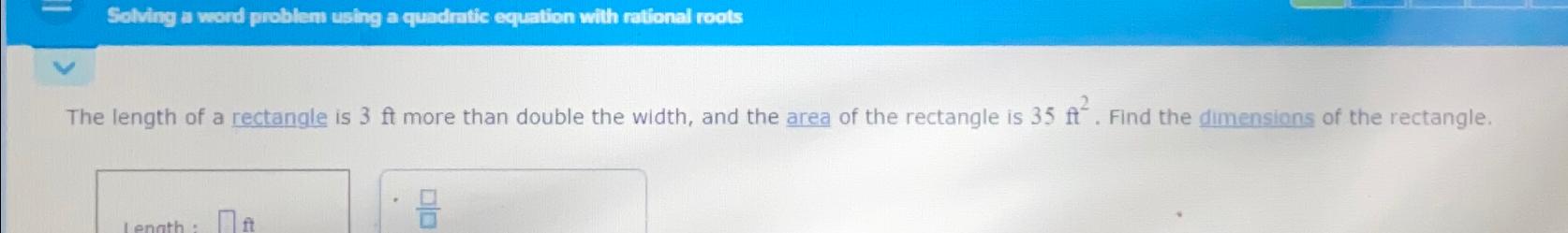 Solved Solving a word problem using a quadratic equation | Chegg.com