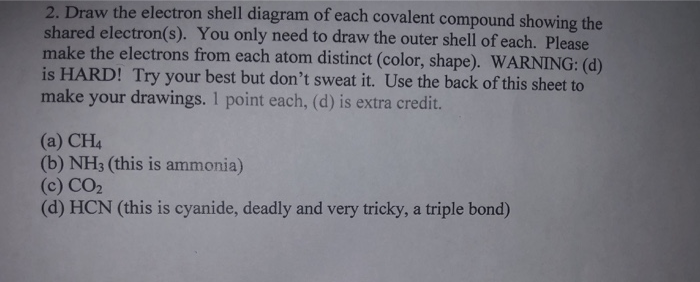 Solved 2. Draw the electron shell diagram of each covalent | Chegg.com