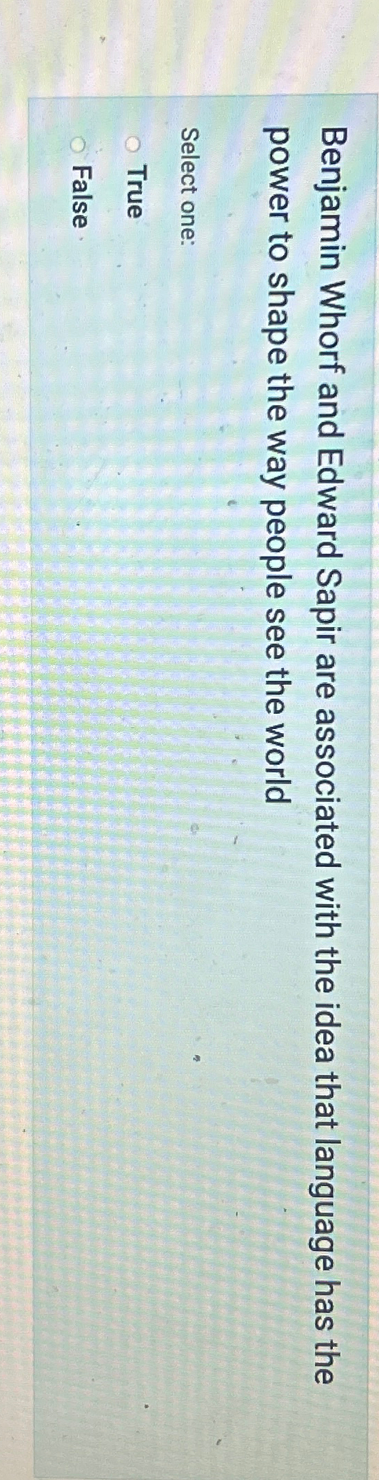Solved Benjamin Whorf and Edward Sapir are associated with | Chegg.com