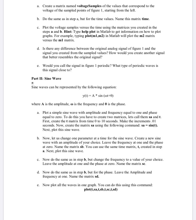 Solved Objectives: • To plot waves/signals using Matlab. • | Chegg.com