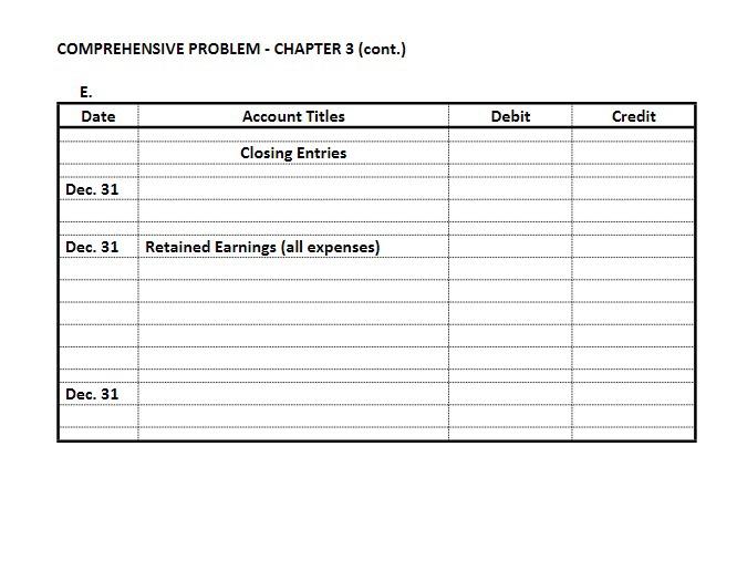 Solved Journal Entry Workshop: COMPREHENSIVE PROBLEM - | Chegg.com
