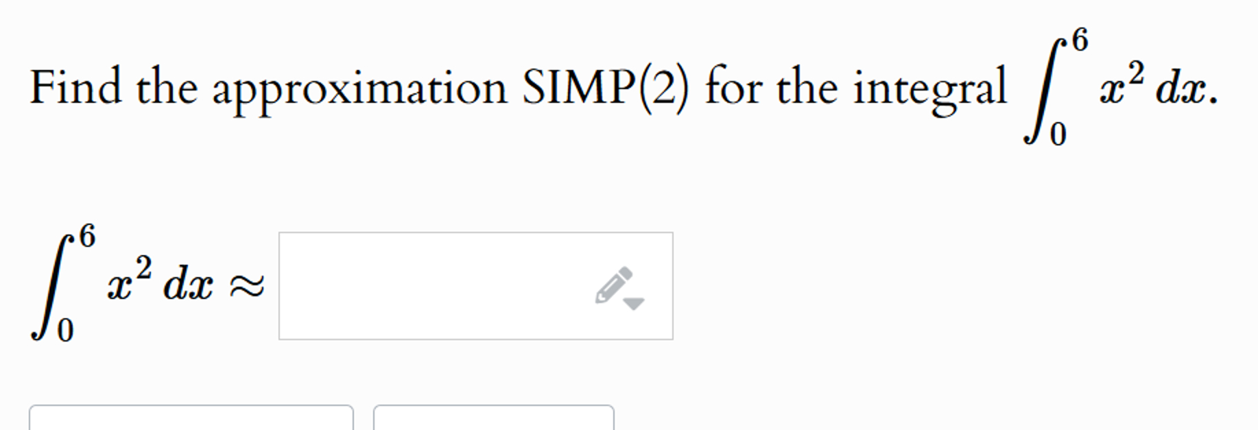 Find the approximation SIMP(2) ﻿for the integral | Chegg.com