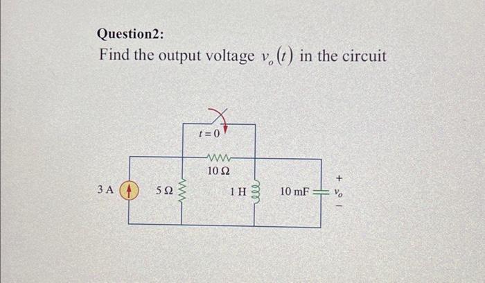 Solved Question2: Find the output voltage vo(t) in the | Chegg.com
