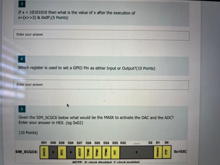 Solved 3 If x= 10101010 then what is the value of x after | Chegg.com