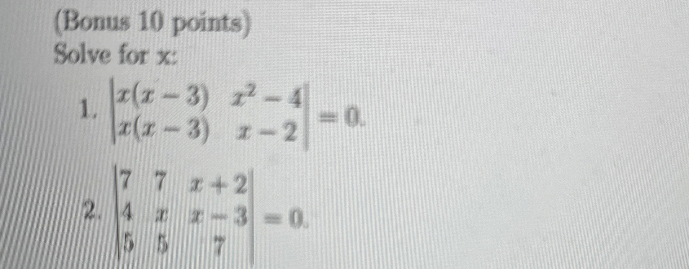 Solved (Bonus 10 points)Solve for x | Chegg.com Solved (Bonus 10 points)Solve for x | Chegg.com