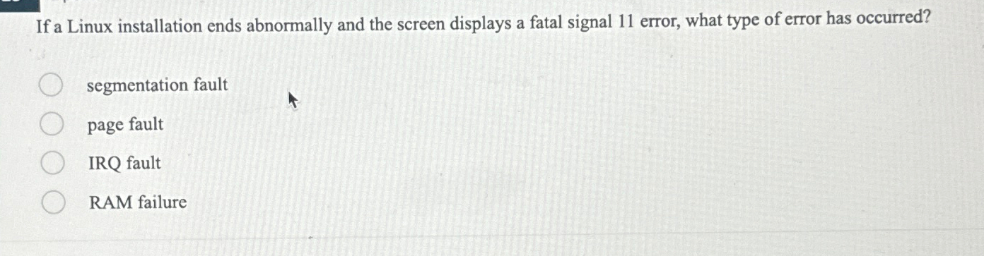 Solved If a Linux installation ends abnormally and the | Chegg.com
