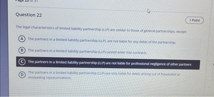 Solved The legal characteristics of limited liability | Chegg.com