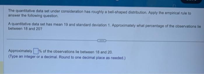 Solved The quantitative data set under consideration has | Chegg.com
