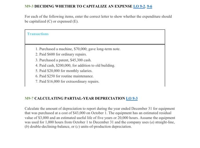 Solved pt.1 For each of the following items, enter the | Chegg.com
