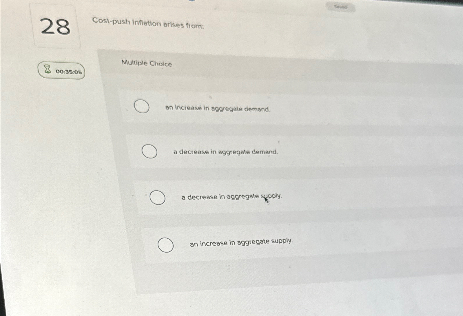Solved selustCost-push inflation arises from:Multiple | Chegg.com
