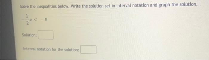 Solved Solve the inequalities below. Write the solution set | Chegg.com