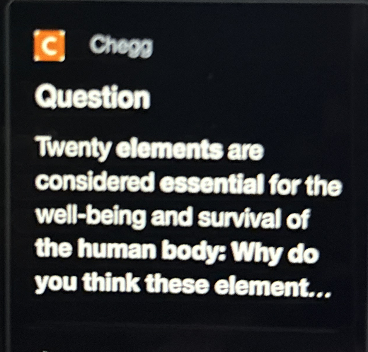 Solved C.CheosQuestionTwenty clements are considered | Chegg.com