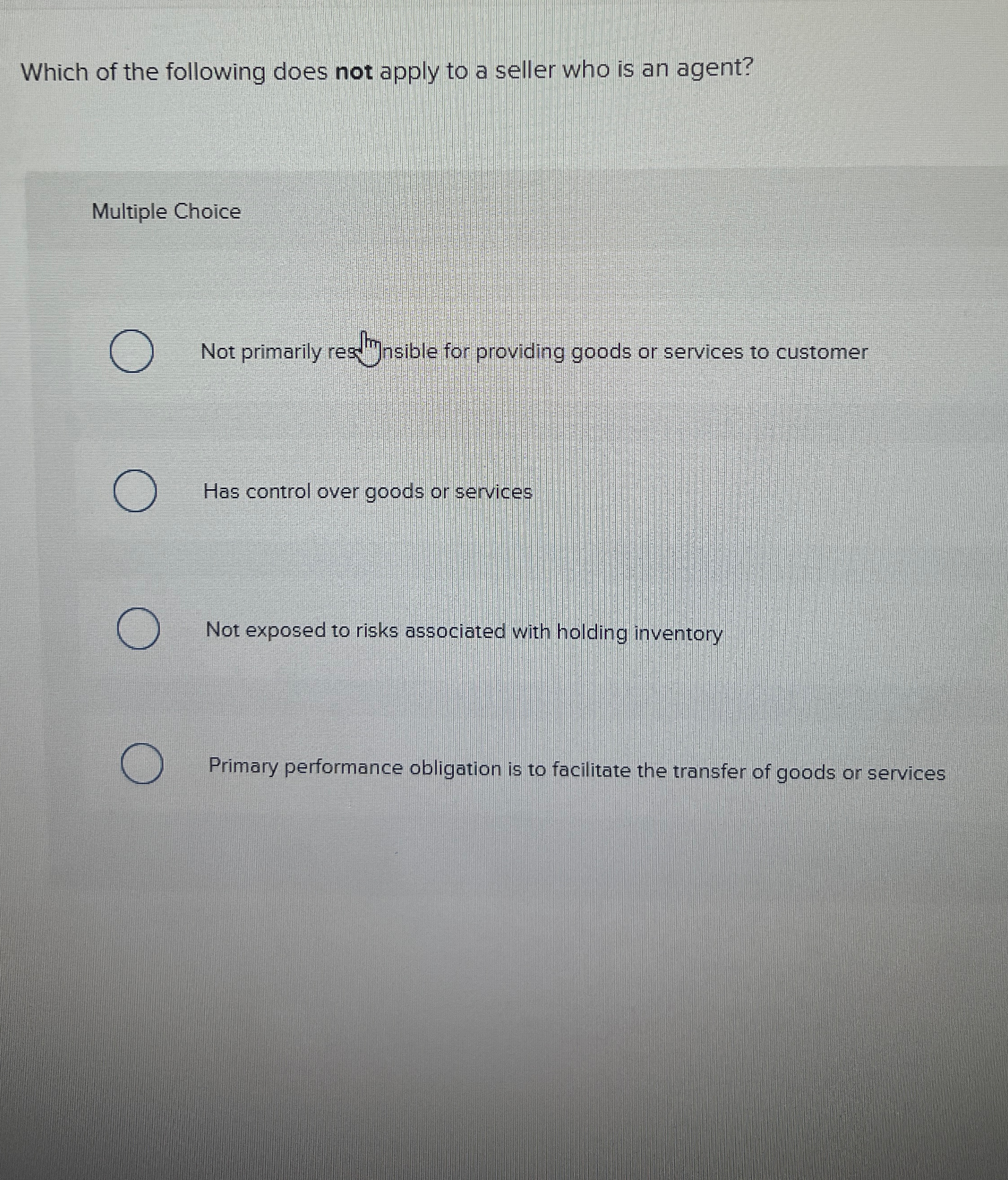 Solved Which of the following does not apply to a seller who | Chegg.com