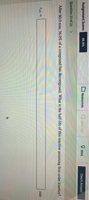 Solved Assignment Score: 49.9% Resources LX Give Up? Hint | Chegg.com