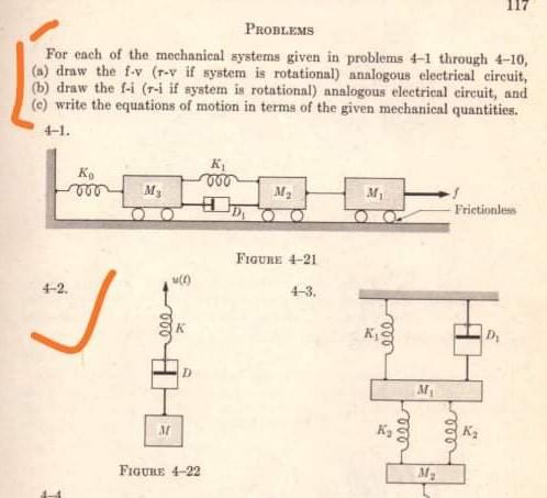 Solved PROBLEMS For each of the mechanical systems given in | Chegg.com