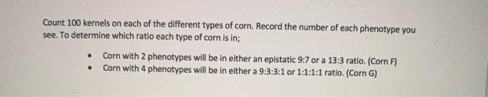 Solved Count 100 kernels on each of the different types of | Chegg.com