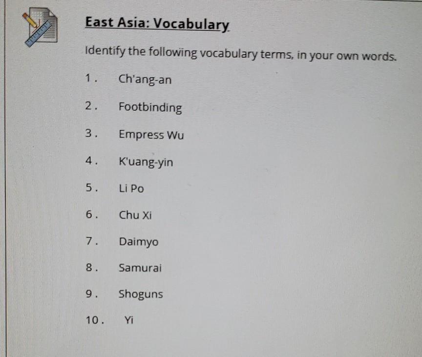 Solved Middle Ages: Vocabulary In own words, identify the | Chegg.com