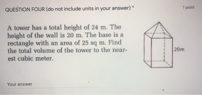 Solved QUESTION FOUR (do not include units in your answer) * | Chegg.com