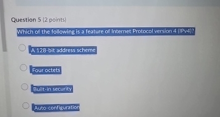 Solved Question 5 (2 ﻿points)Which of the following is a | Chegg.com