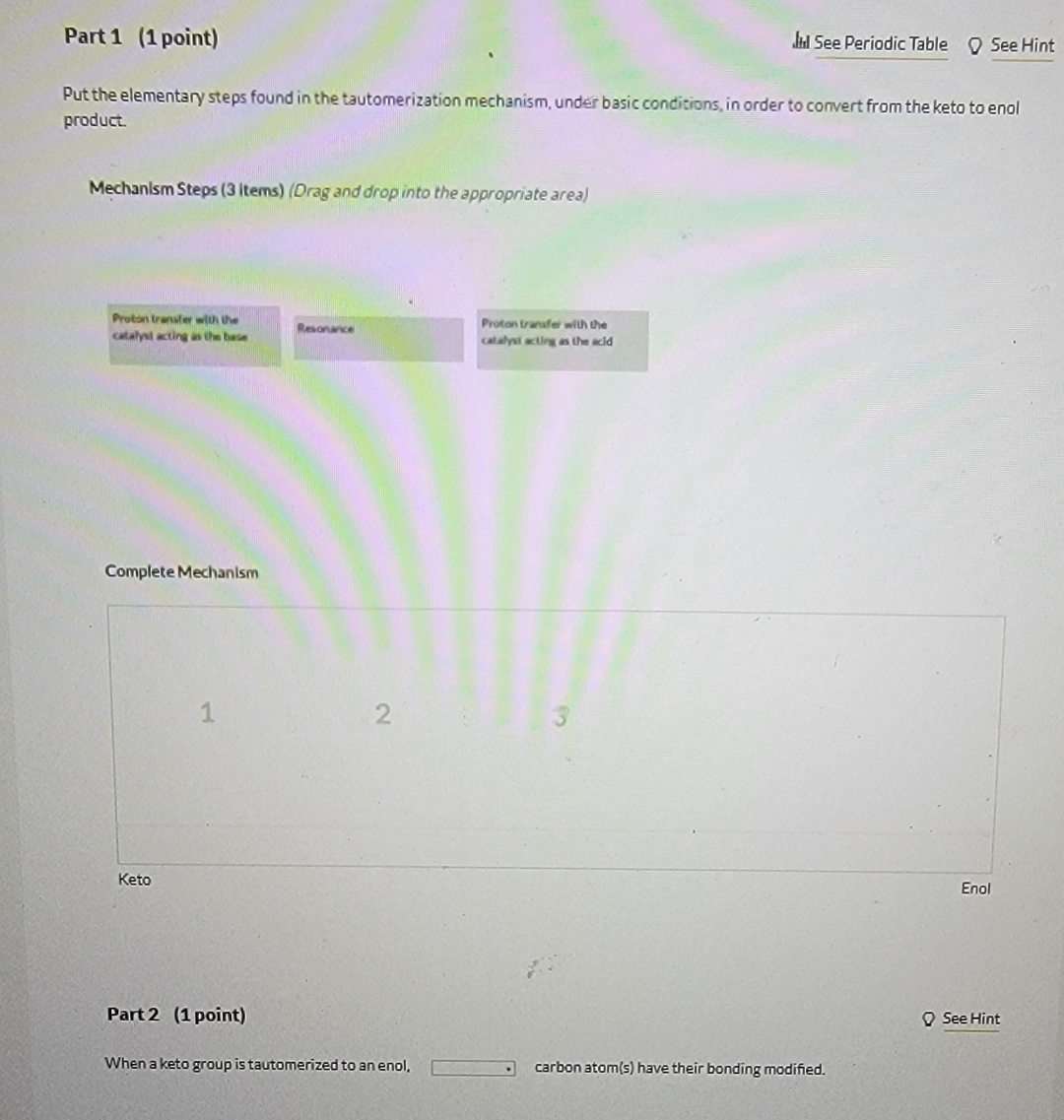 Solved Part 1 (1 ﻿point)Ihl See Periodic TableSee HintPut | Chegg.com