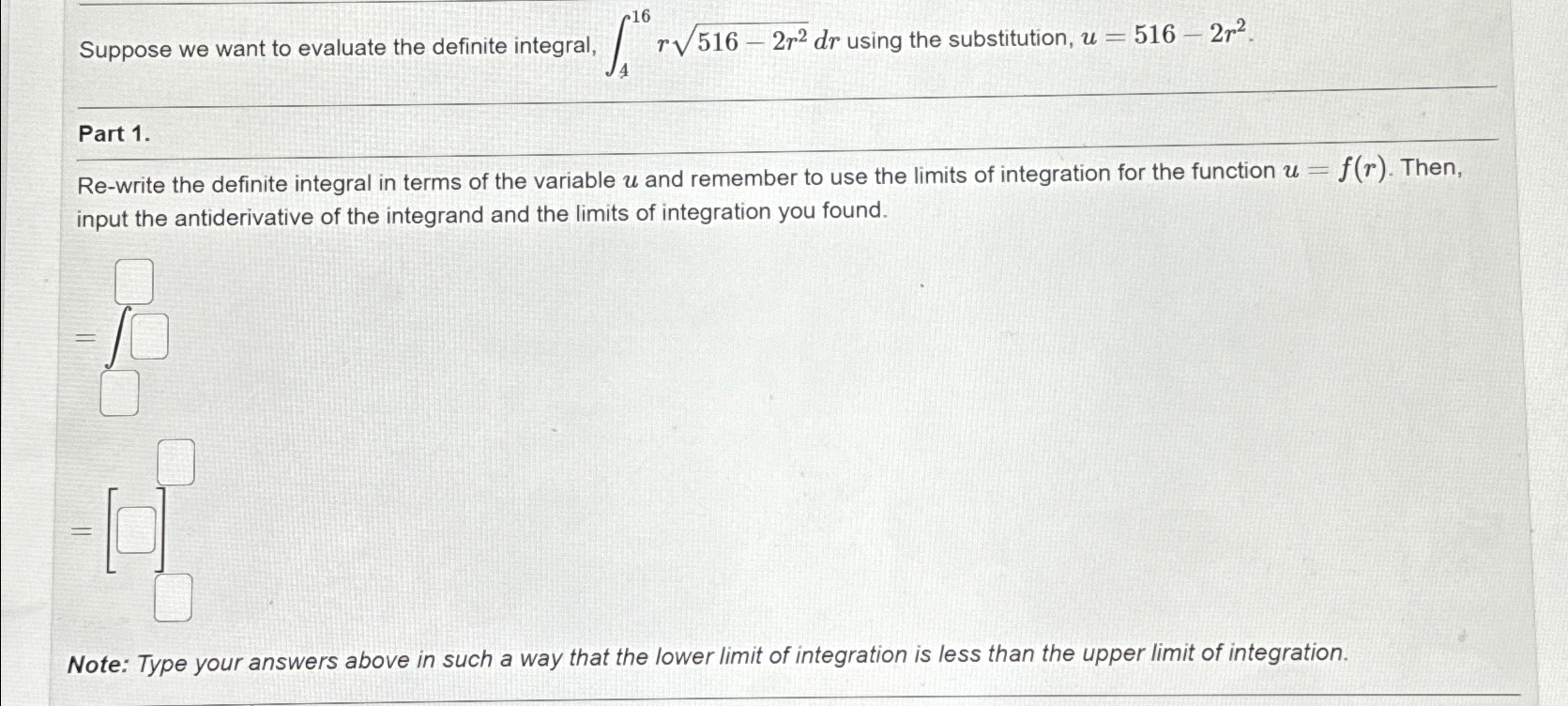 Solved Suppose we want to evaluate the definite integral, | Chegg.com