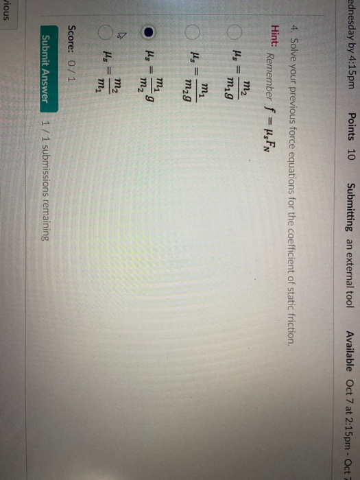 Solved ednesday by 4:15pm Points 10 Submitting an external | Chegg.com