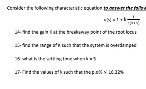 Consider the following characteristic equation to | Chegg.com