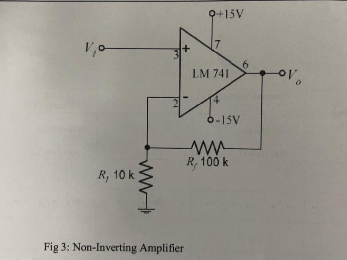Fig 3: Non-Inverting Amplifier | Chegg.com