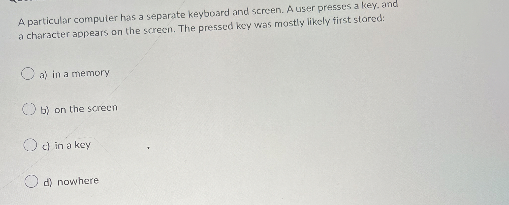 Solved A particular computer has a separate keyboard and | Chegg.com