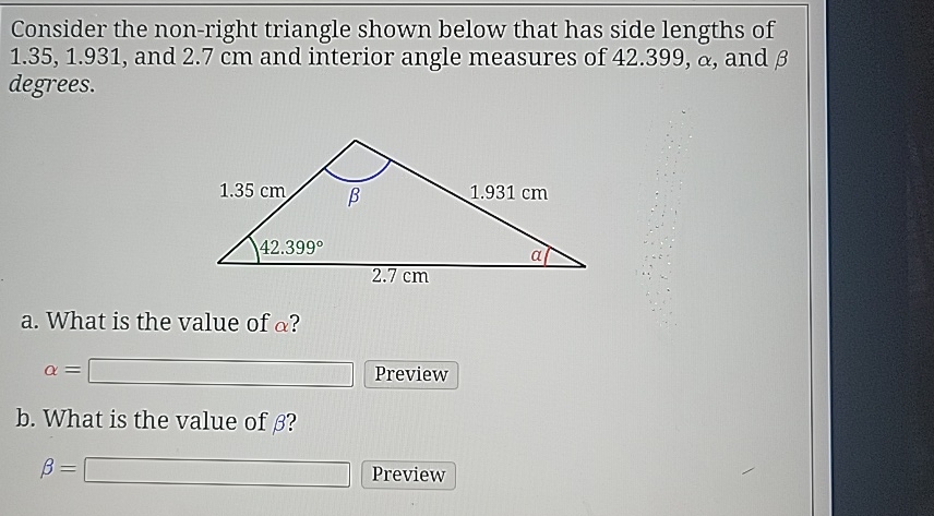 Solved Consider the non-right triangle shown below that has | Chegg.com