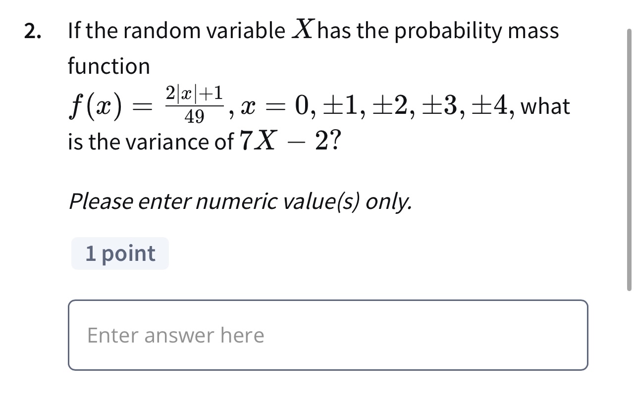 Solved If the random variable x ﻿has the probability | Chegg.com