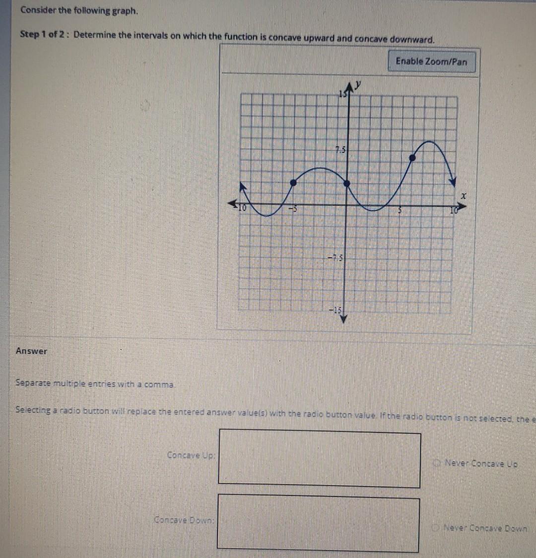 Solved Step 1 of 2 : Determine the intervals on which the | Chegg.com