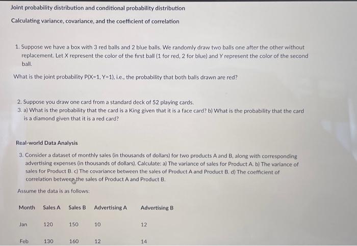 Solved Joint probability distribution and conditional | Chegg.com Solved Joint probability distribution and conditional | Chegg.com