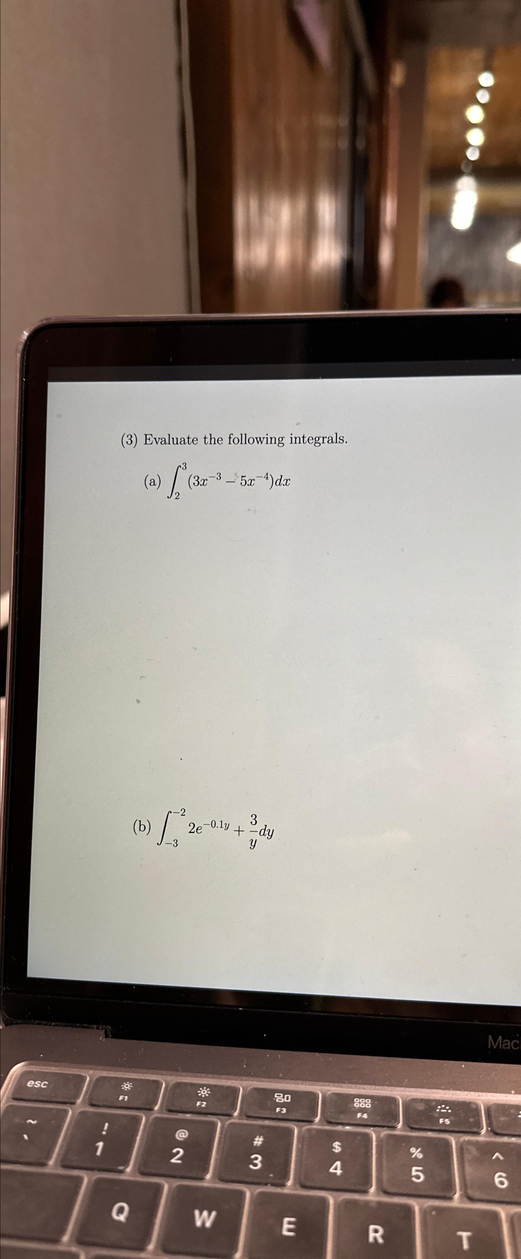 Solved (3) ﻿Evaluate the following | Chegg.com