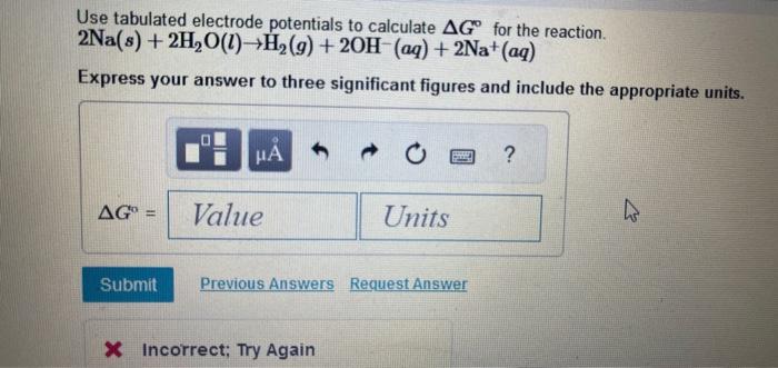 Solved \begin{tabular}{|l|c|} \hline Half-reaction & E∘(V) | Chegg.com