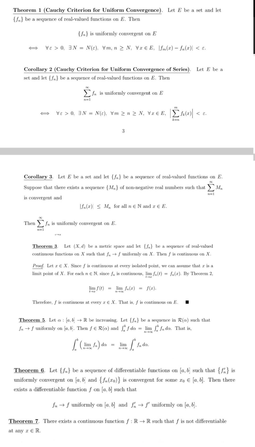 Solved for real analysis these are all the theorems | Chegg.com