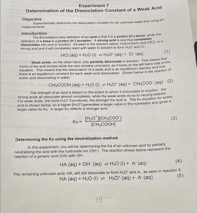 Solved Data Sheet unknown number Molarity unknown acid_1 M | Chegg.com