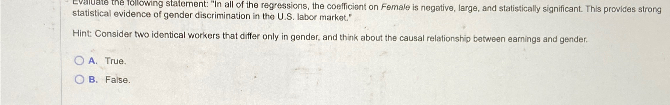 Solved Evaluate the following statement: "In all of the | Chegg.com