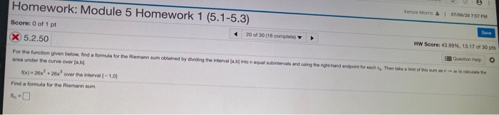 Solved Homework: Module 5 Homework 1 (5.1-5.3) Kenzie Morris | Chegg.com