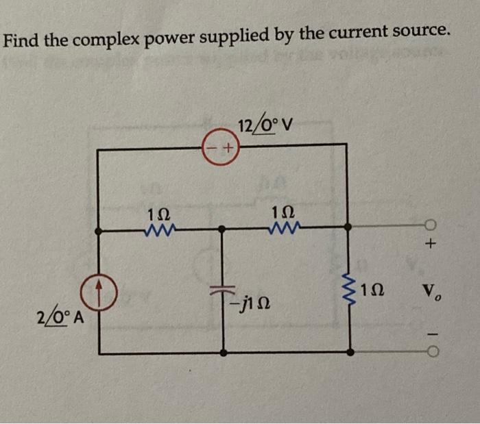 Solved Find the complex power supplied by the current | Chegg.com