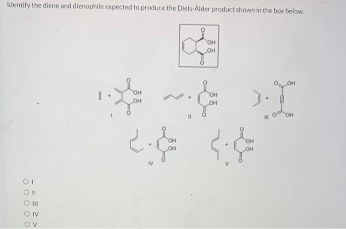 Solved Identify the diene and dienophile expected to produce | Chegg.com