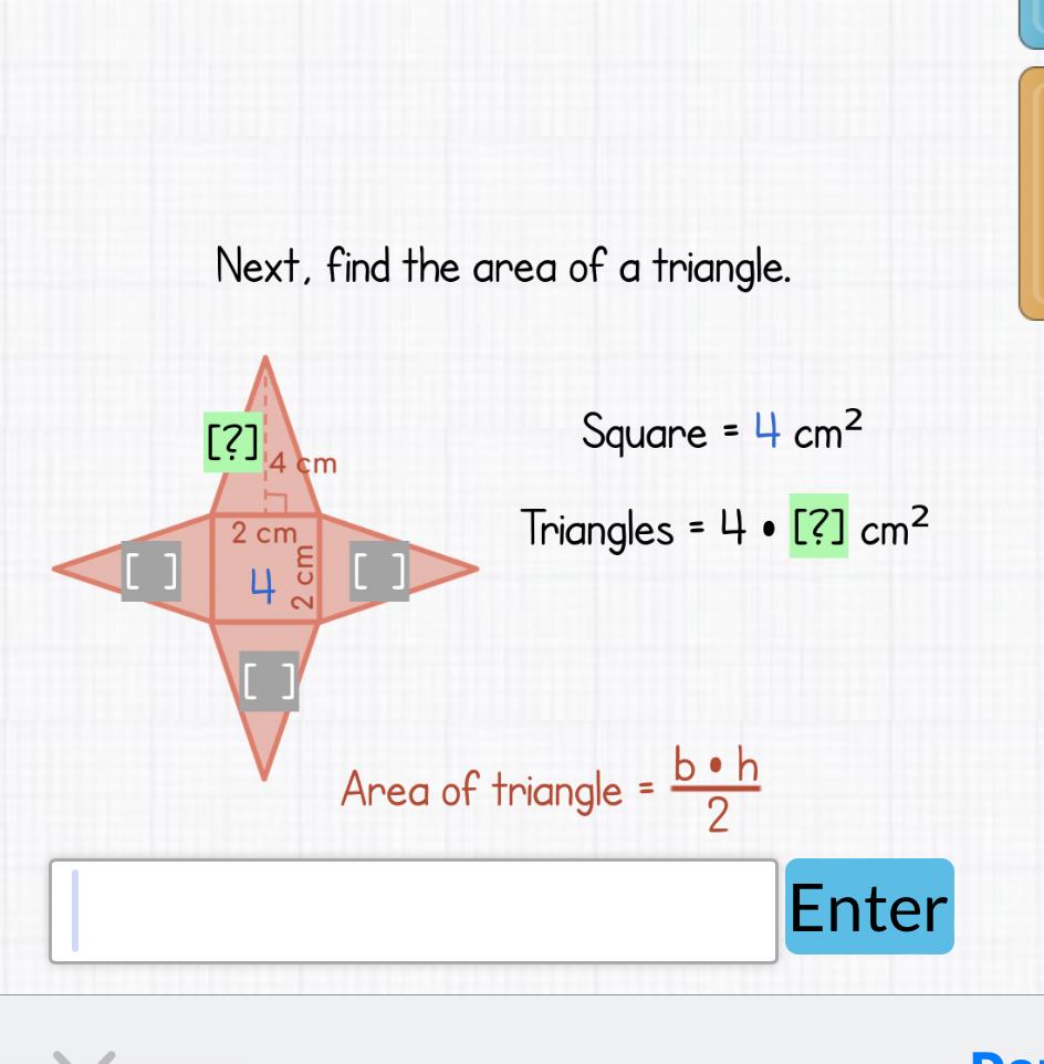 Solved Next, find the area of a triangle.Square | Chegg.com