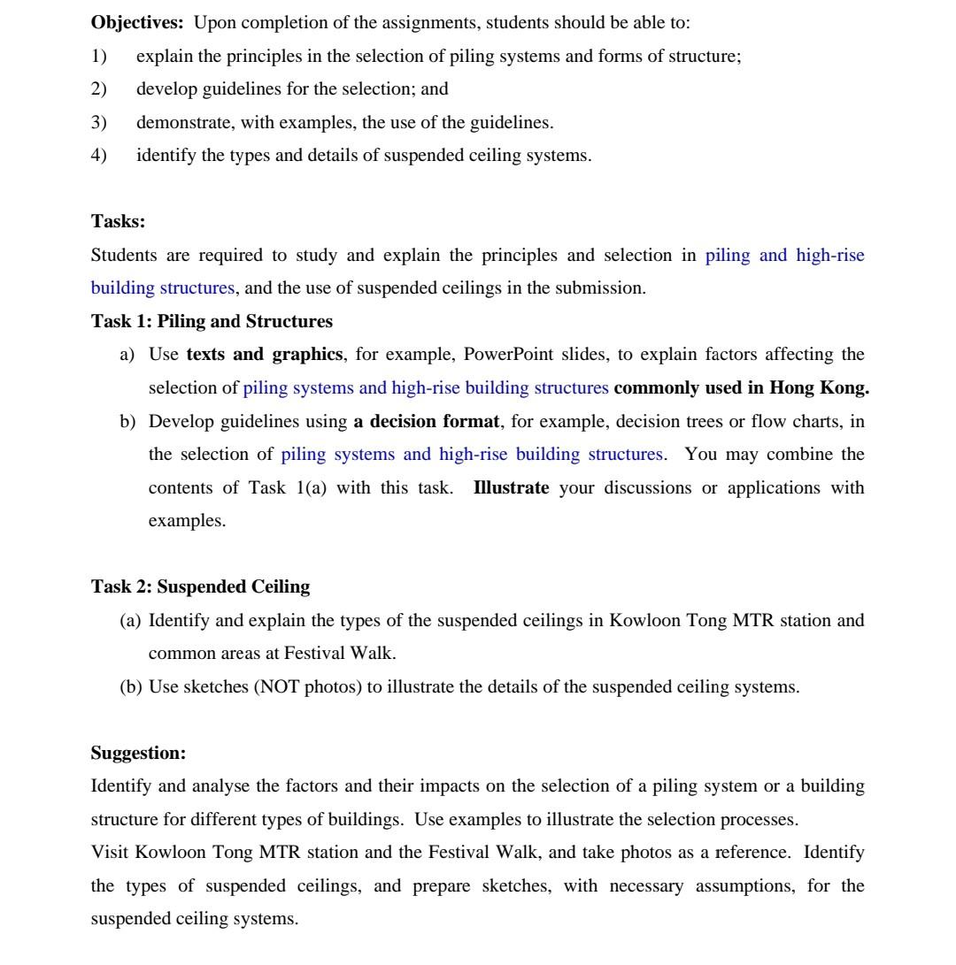 Objectives: Upon completion of the assignments, | Chegg.com